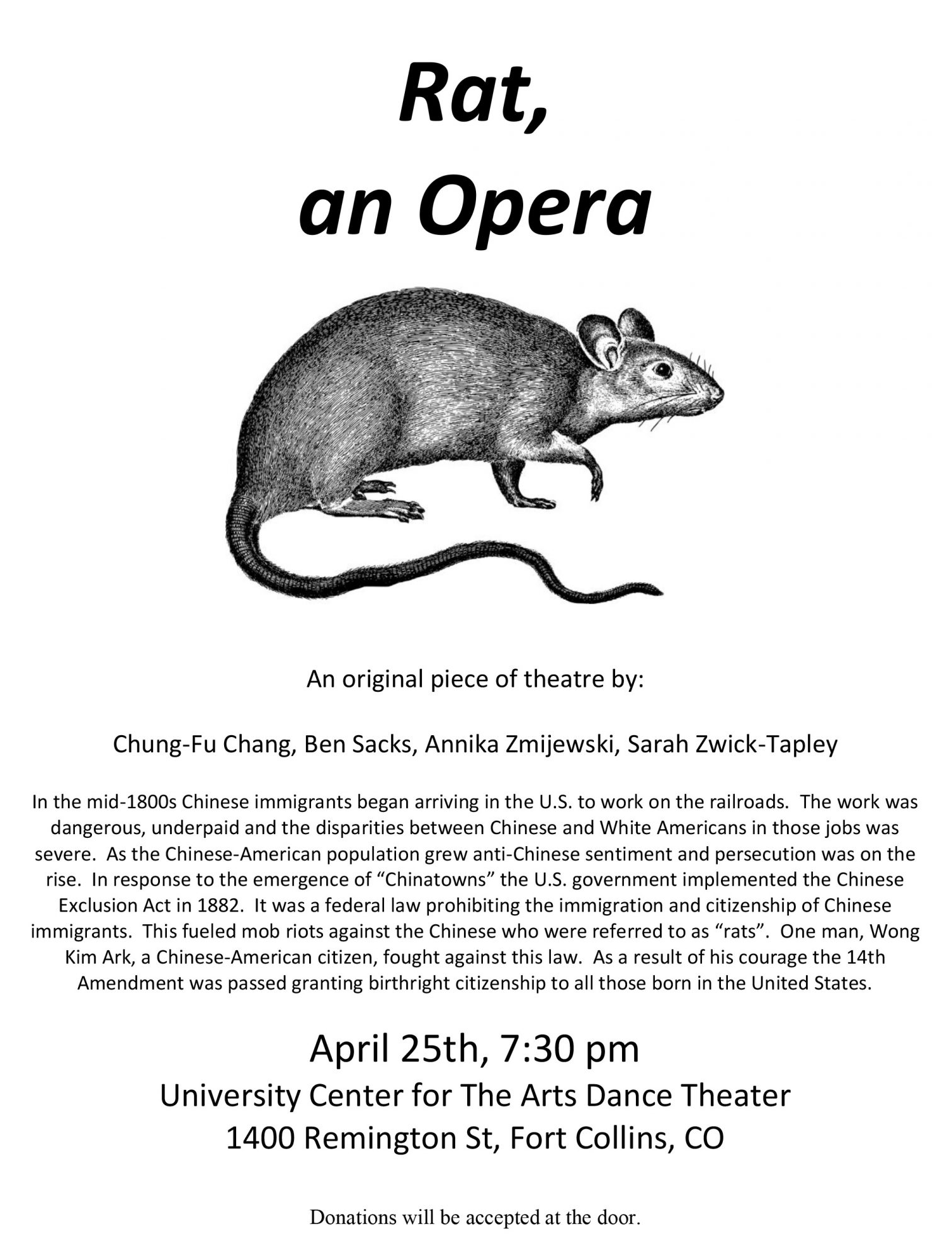 Special Event: Rat, An Opera - Dance