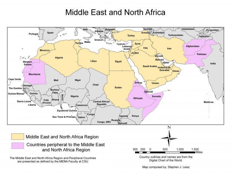 MENA map - International Studies | Colorado State University