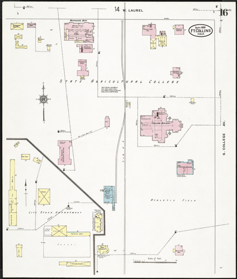csu campus map from 1909 - College of Liberal Arts | Colorado State ...